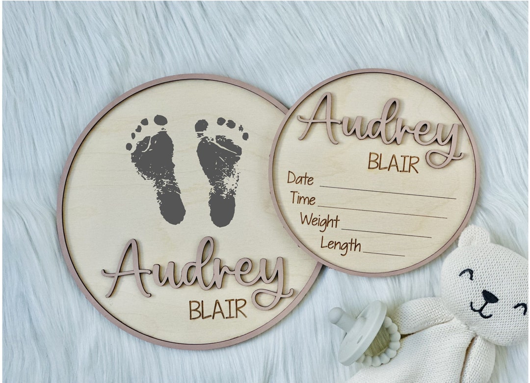 Baby Announcement Sign, Baby Name Sign for Hospital, Birth Announcement ...