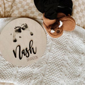 Baby Announcement Sign, Hospital Footprint Sign, Baby Name Sign for ...