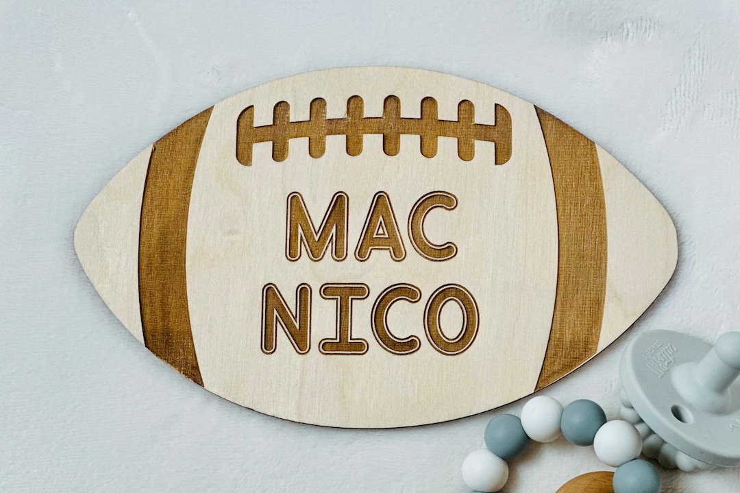 Football Baby Name Sign, Football Baby Announcement Sign , Birth ...