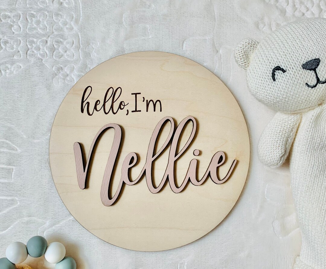 Baby Name Sign Birth Announcement Sign Baby Name - Etsy