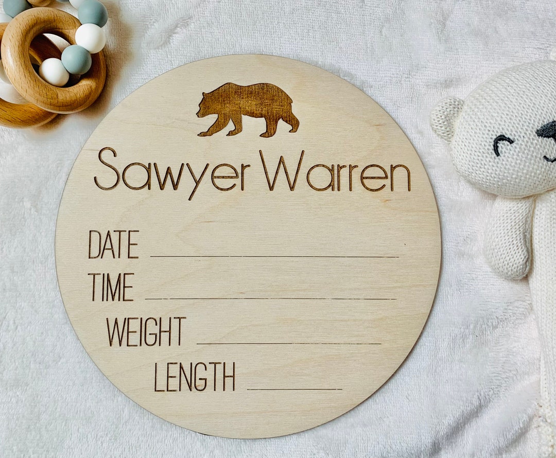 Birth Announcement Sign, Baby Stat Sign, Newborn Photo Prop, Baby ...
