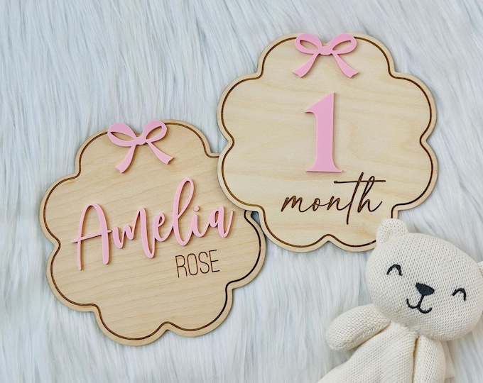 Bow Baby Girl Announcement Sign, Baby Girl Nursery Sign, Baby Name Sign ...