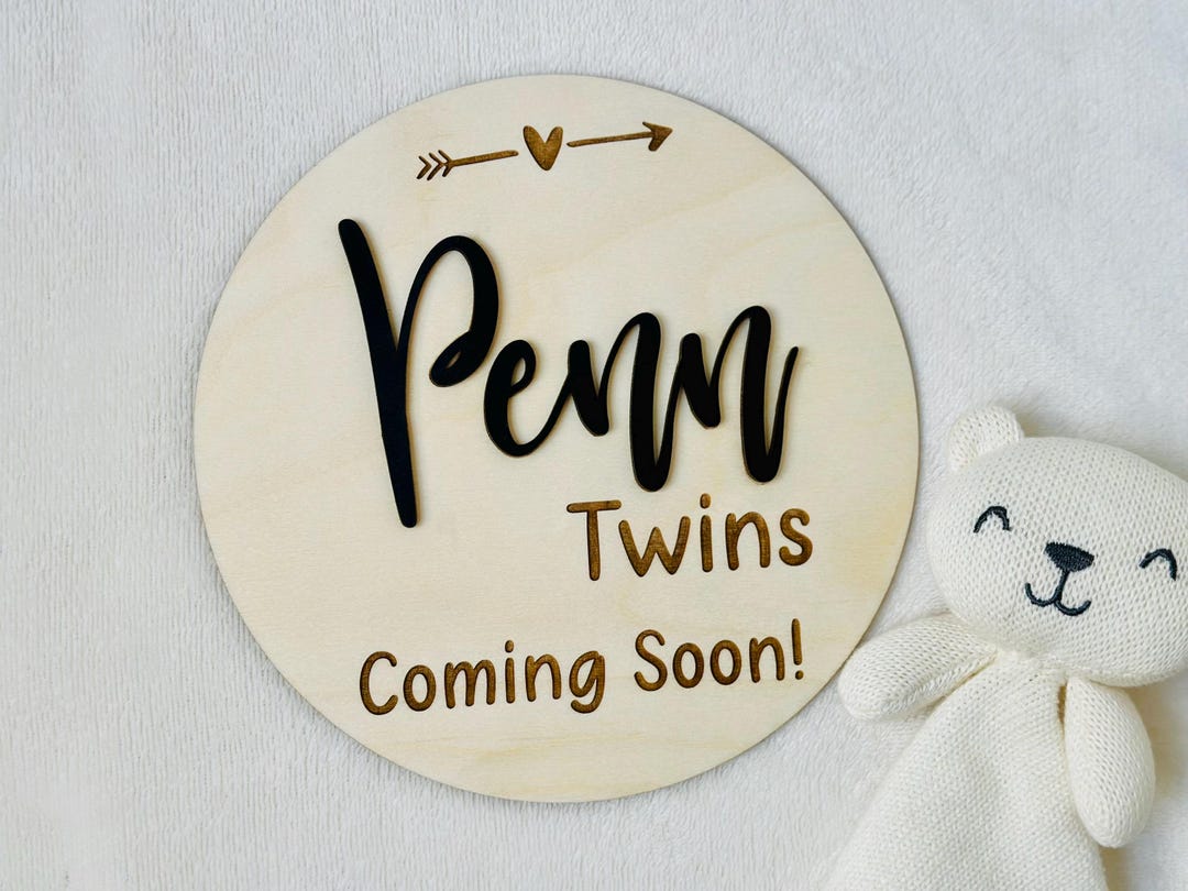 Personalized Twin Pregnancy Announcement Sign, Twin Announcement Plaque ...