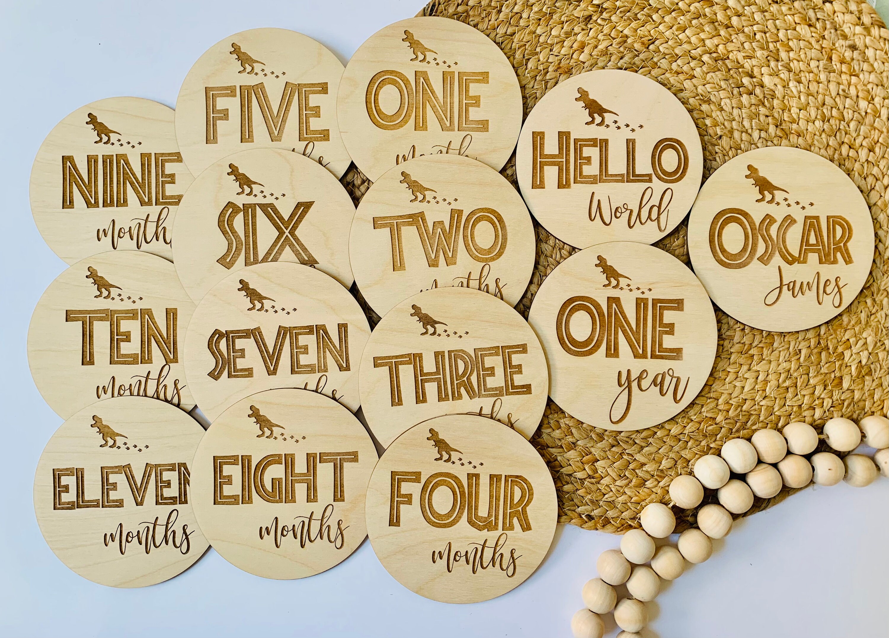 Baby Monthly Milestone Cards Dinosaur Baby Milestone Signs | Etsy