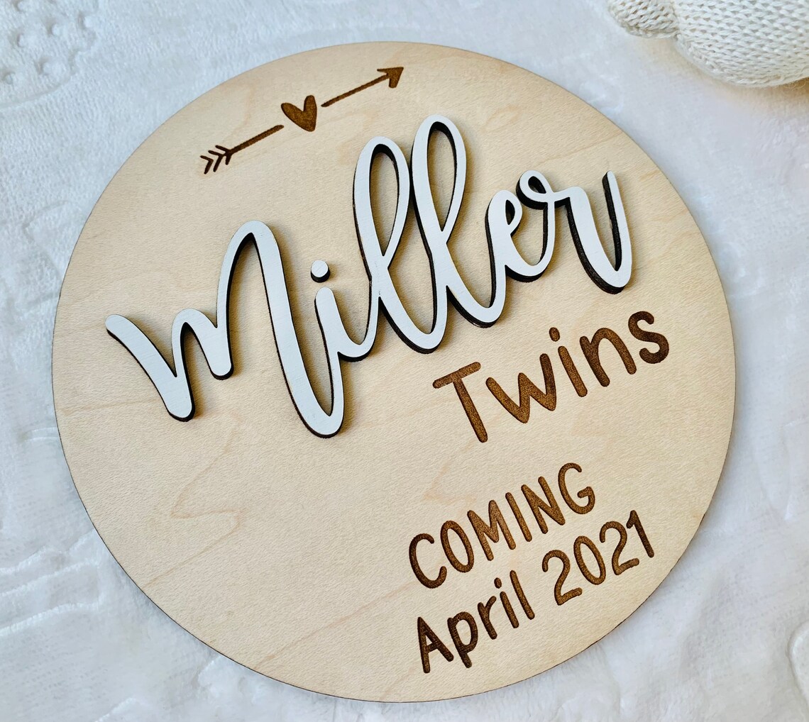 Custom Twin Pregnancy Announcement Sign Twin Announcement - Etsy