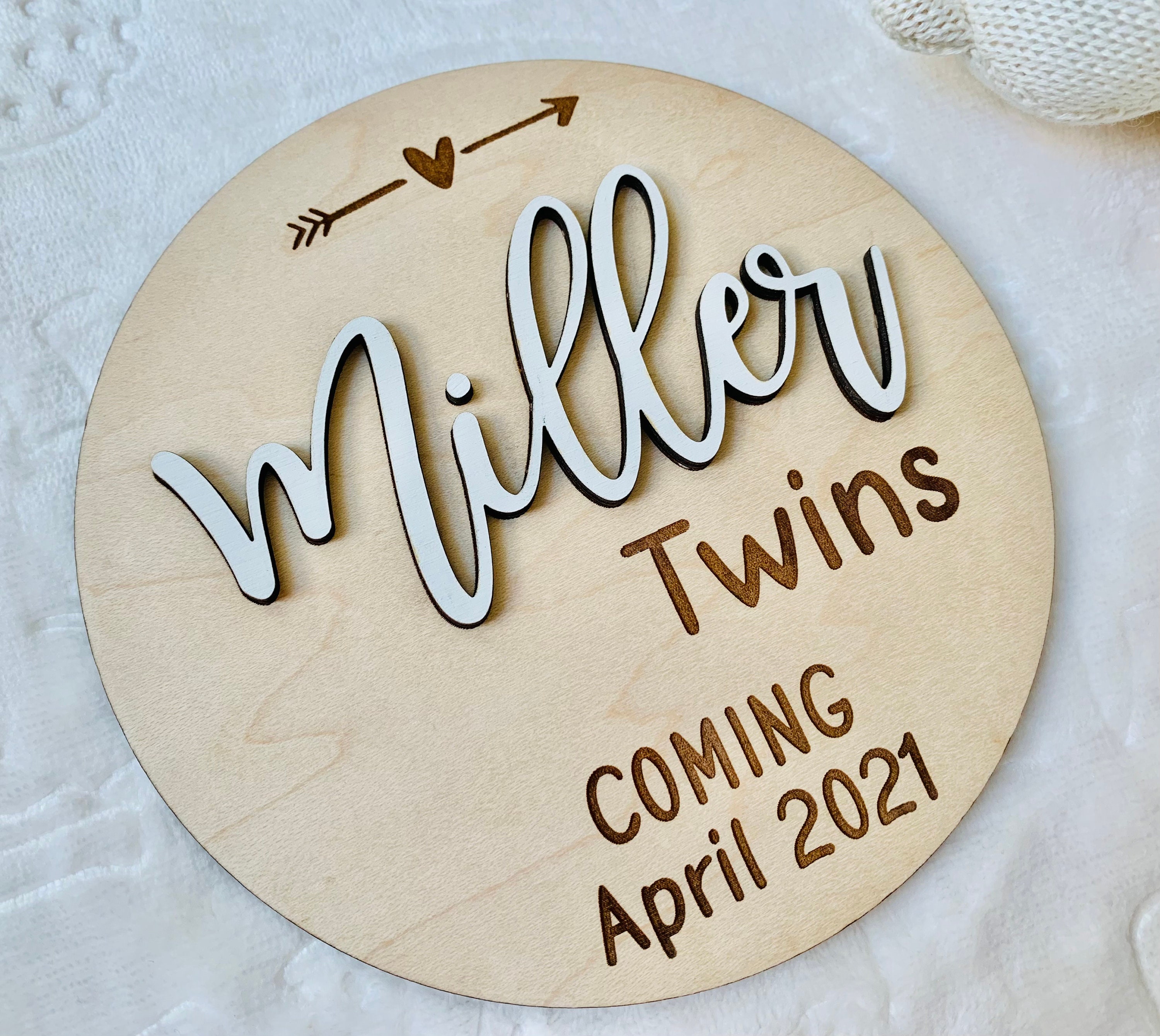 Custom Twin Pregnancy Announcement Sign Twin Announcement - Etsy