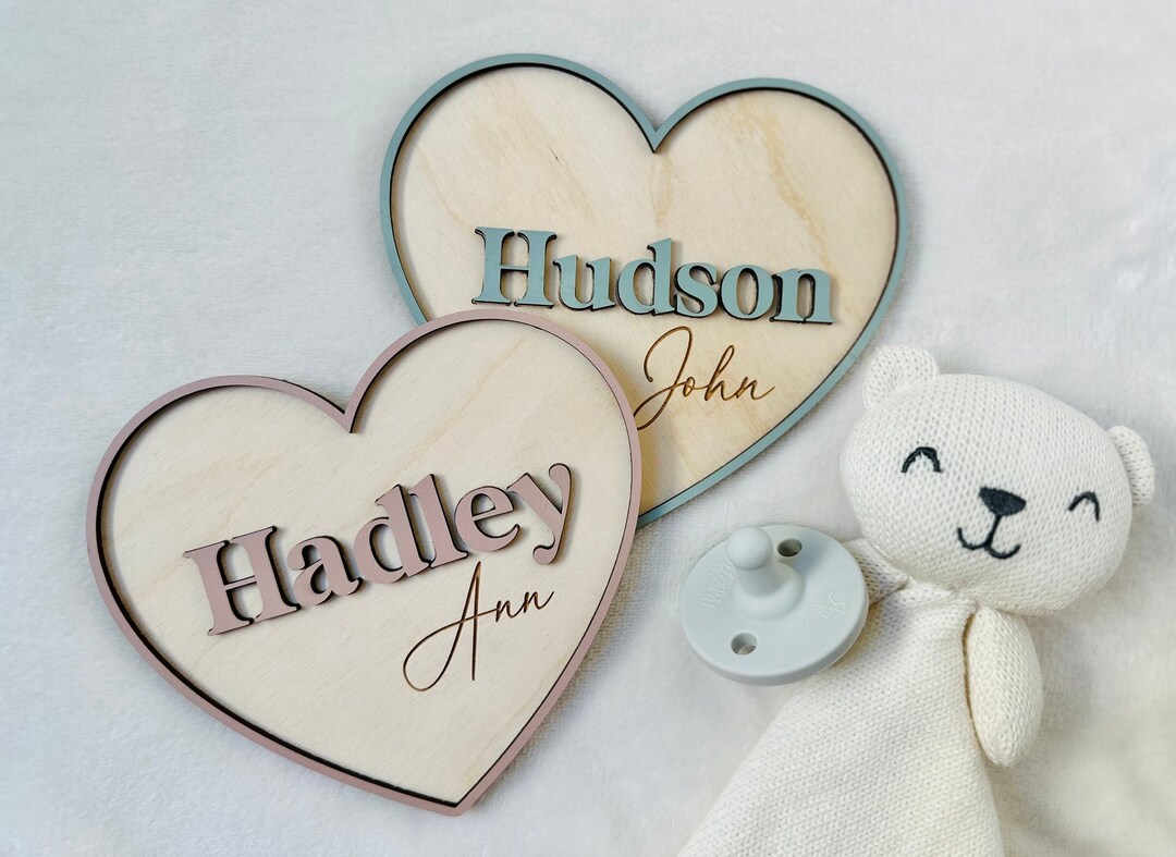 Valentines Baby Announcement Sign, Baby Name Sign, Newborn Announcement ...