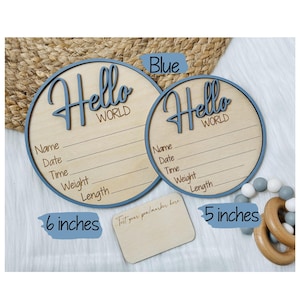 Hello World Baby Sign | Personalized Birth Stats Board | Newborn ...