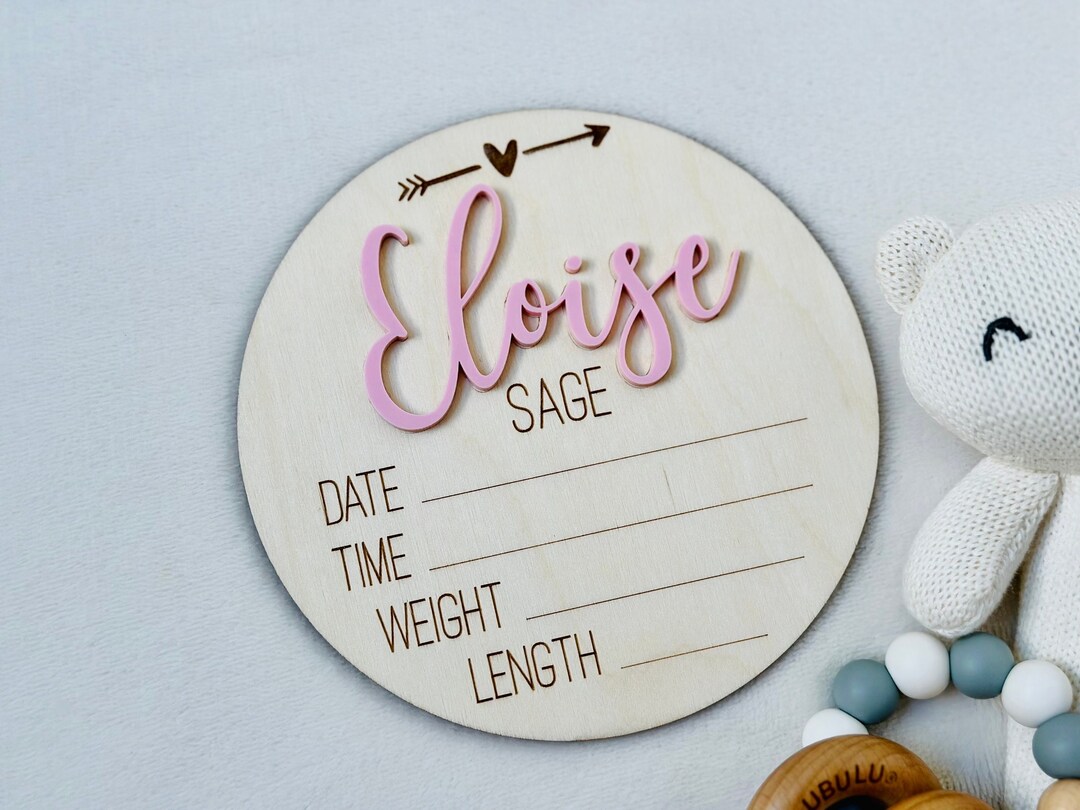 Birth Announcement Sign, Baby Name Sign for Hospital, Newborn Name Sign ...