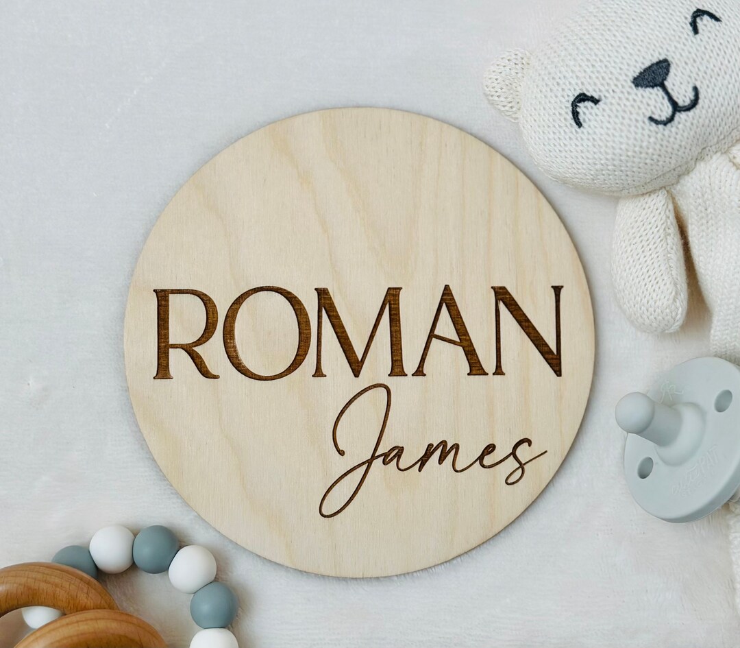 Wood Baby Name Announcement Sign, Newborn Name Sign for Hospital ...
