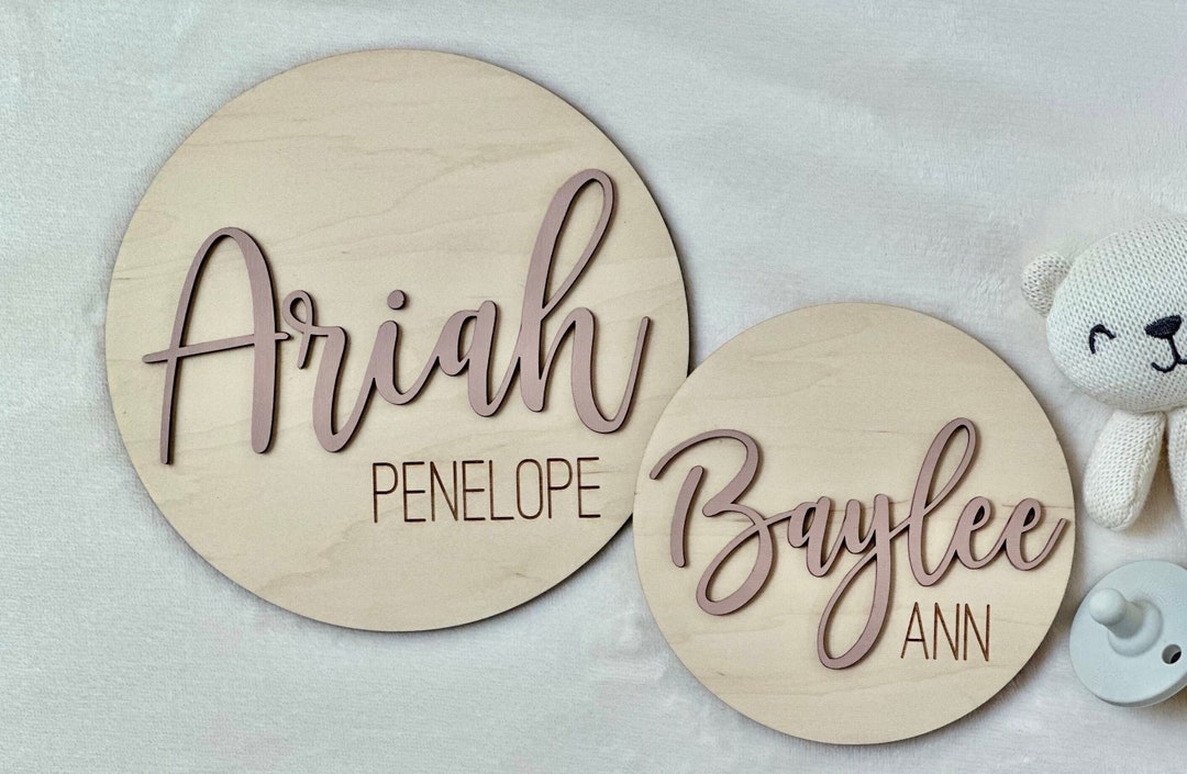 Baby Name Sign Newborn and Birth Announcement Sign Wood - Etsy
