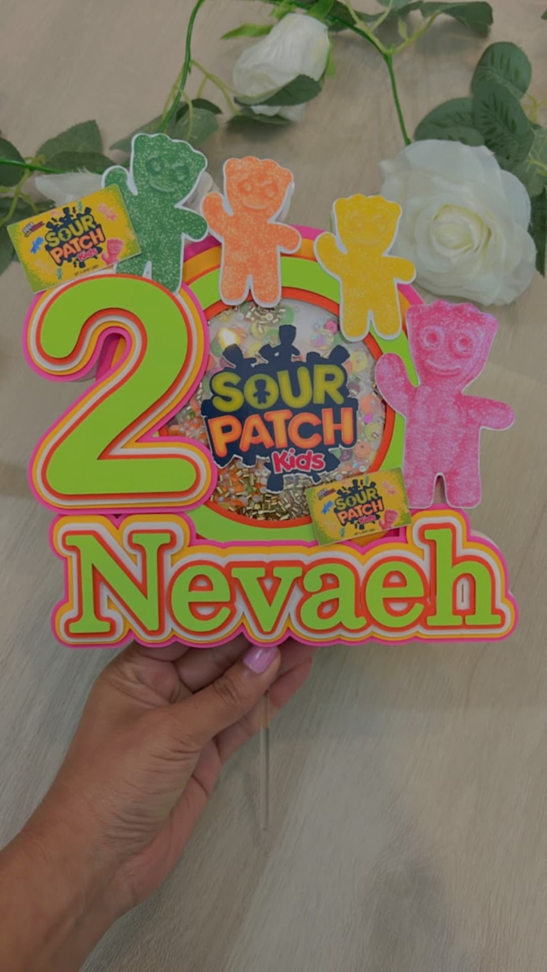 Sour Patch Shaker Cake Topper, Sour Patch Party Decorations, Sour Patch Kids Cake Topper, Orange ...