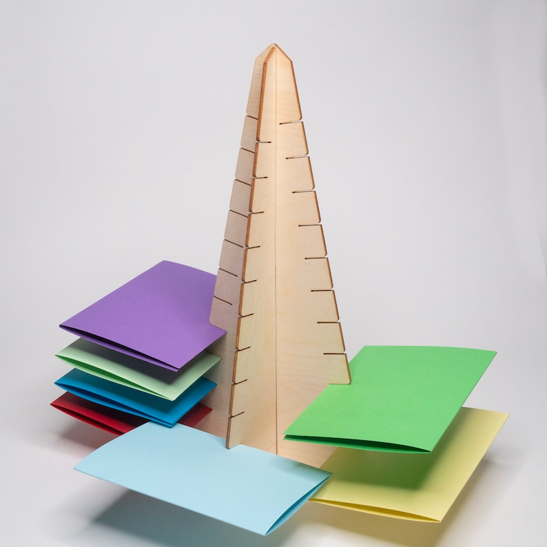 Wooden Tree Shaped Card Holder | Made of Birch Plywood for Holding and ...