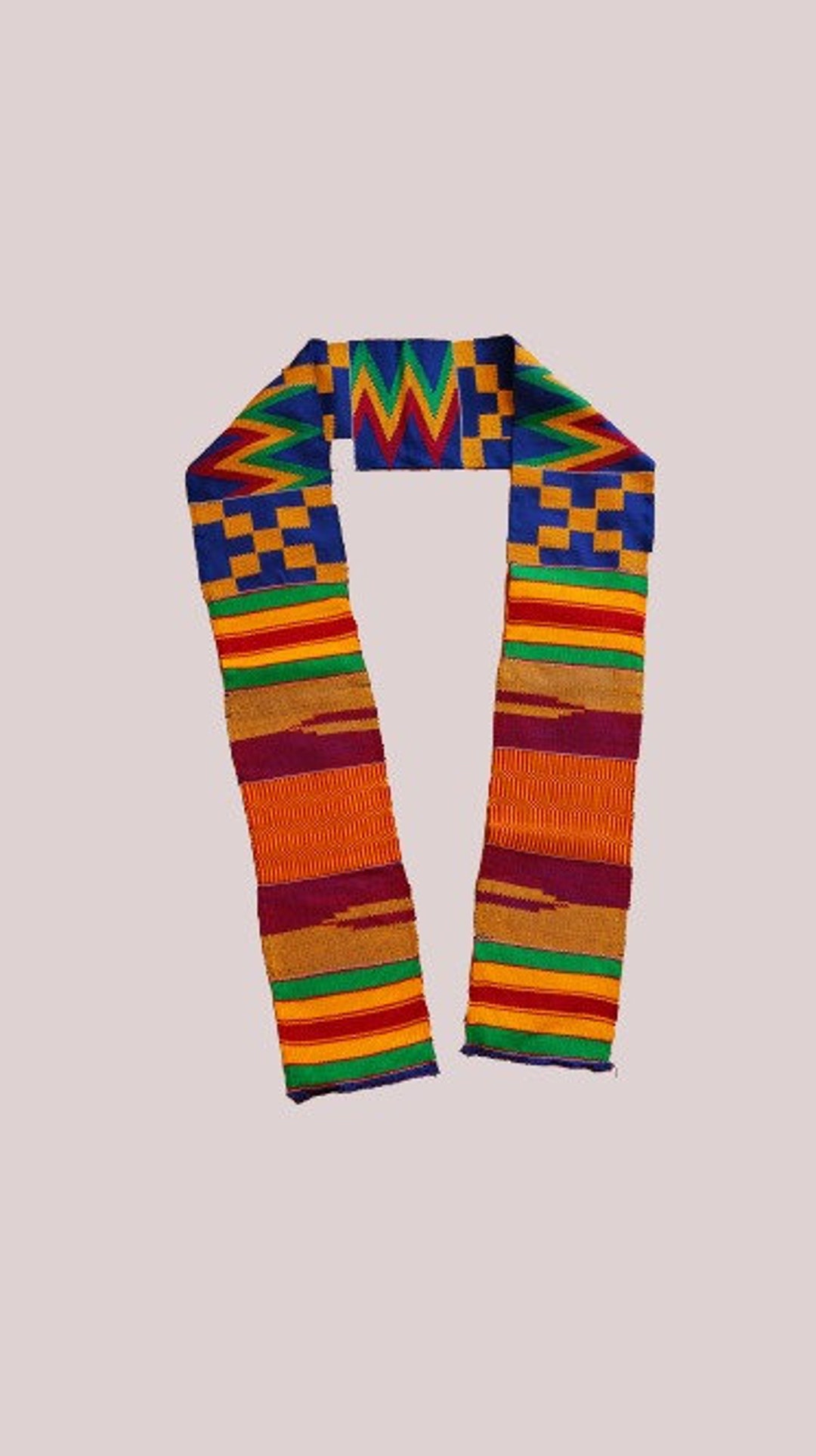 Stole 1 African, Kente Print Stole hand Sewn - Etsy