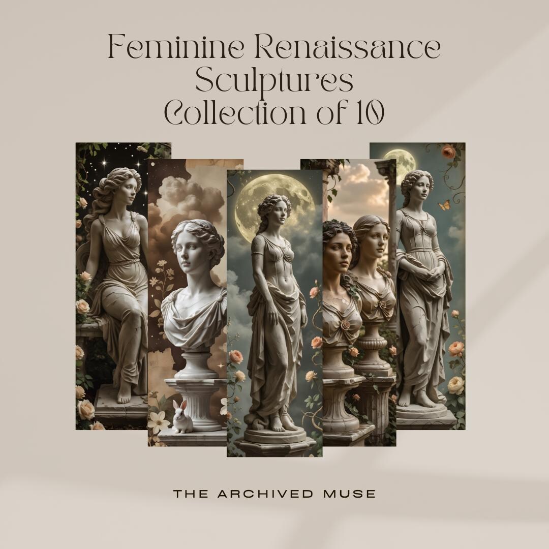 10 Printable Feminine Renaissance Sculptures Bookmarks, Digital ...