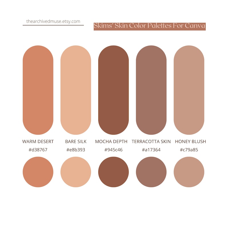 Skin Tones Color Palette Inspired by SKIMS | Canva Shades PDF, 10 ...