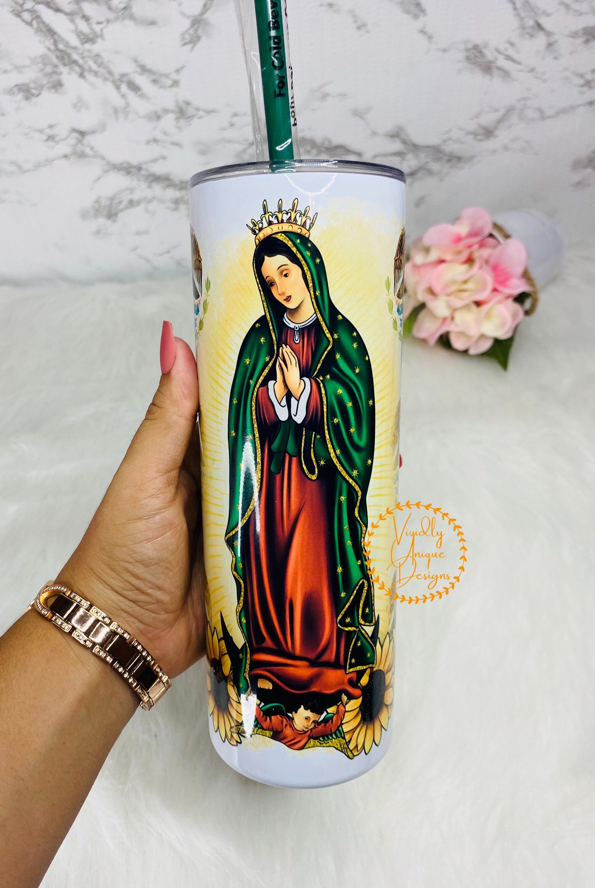 Virgen Maria Tumbler, Virgen Maria Mug, Matching Set, Our Lady of ...