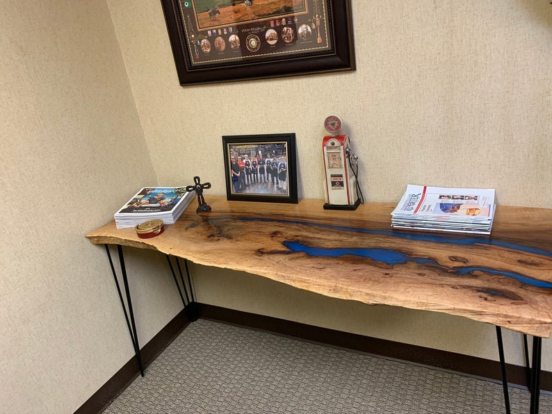 Live Edge River Epoxy Resin Entryway Console Table // Table Top Only - Etsy