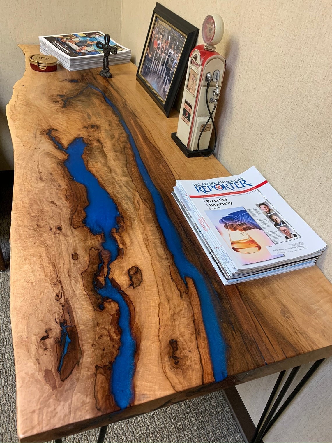 Live Edge River Epoxy Resin Entryway Console Table // Table Top Only - Etsy