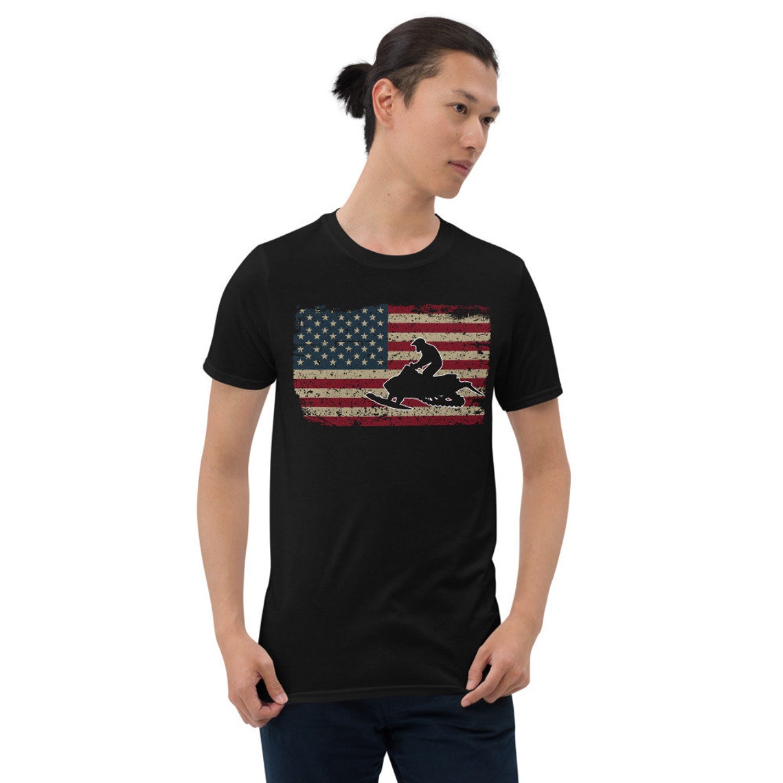 Snowmobile USA Flag Snow Sled Patriotic Snowmobiling Gift - Etsy
