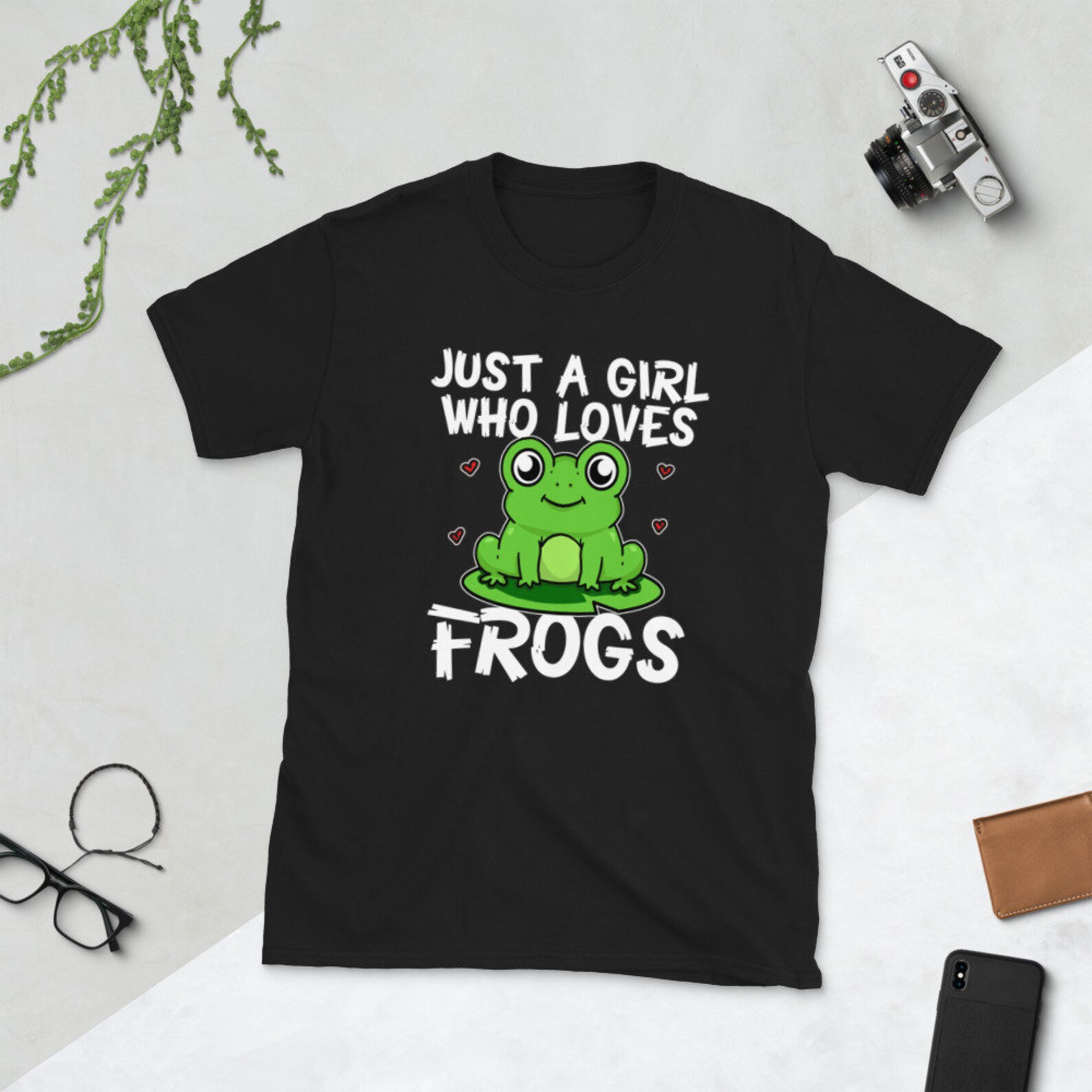 Just A Girl Who Loves Frogs Cute Green Frog Costume Short-sleeve Unisex ...