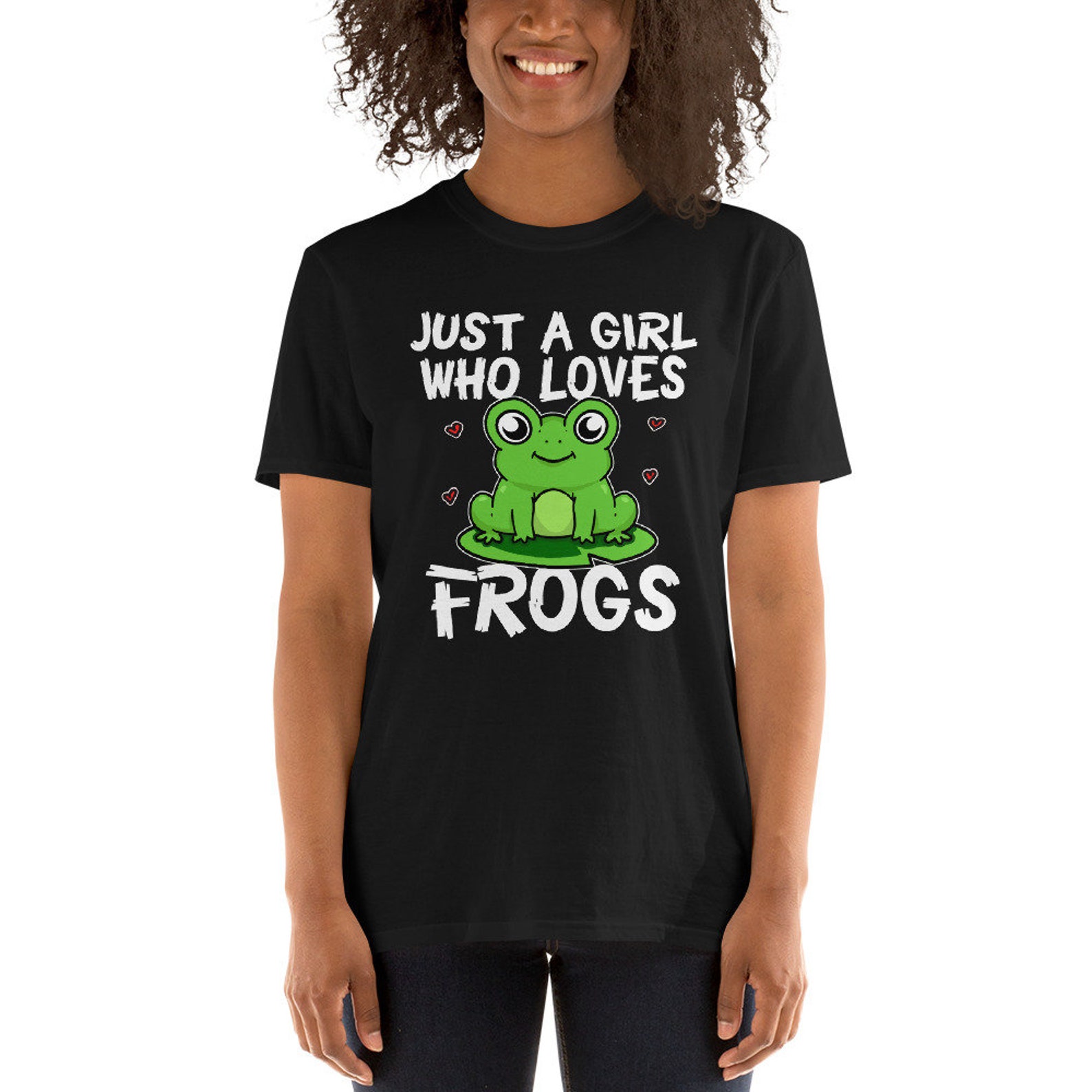 Just A Girl Who Loves Frogs Cute Green Frog Costume Short-sleeve Unisex ...
