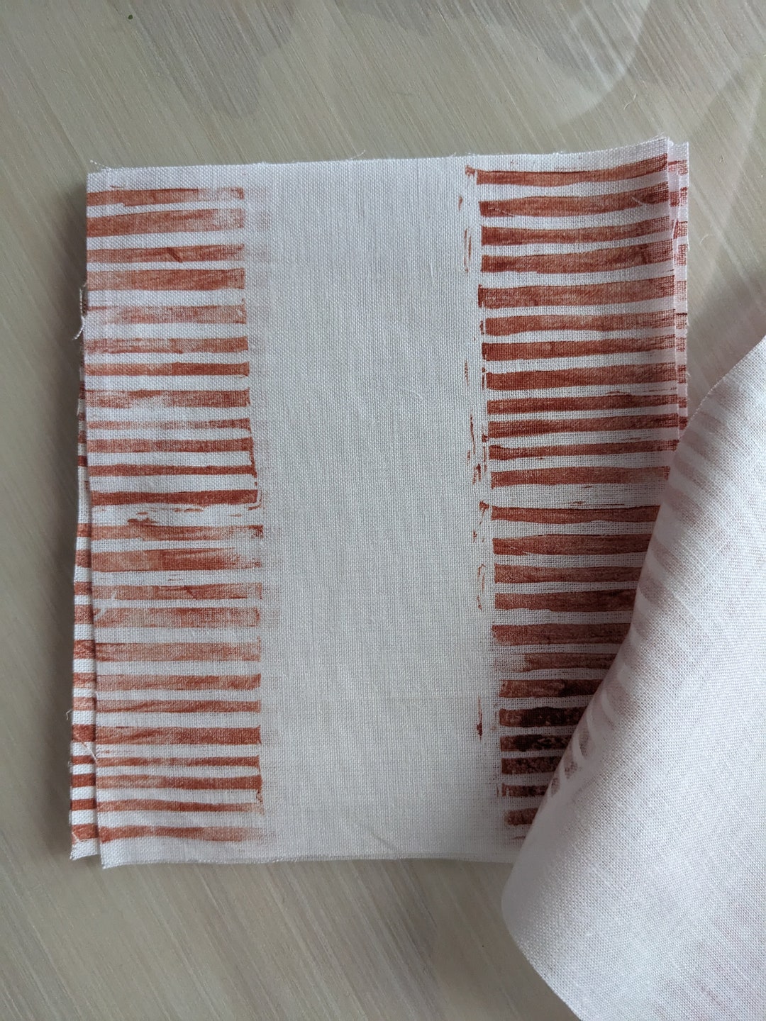 Block Print Neutral Rust Red Pattern Fabric Cuts & Yard - Etsy