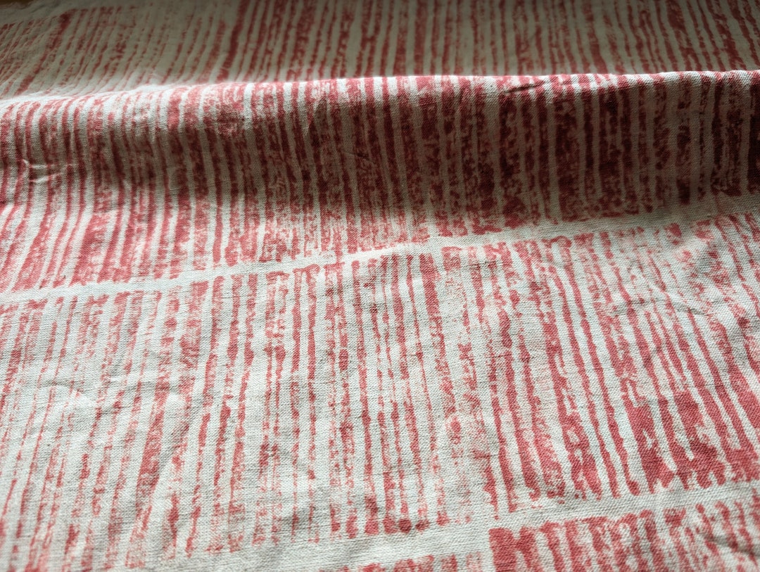 Neutral Earthy Red Non-toxic Fabric | Hand Printed by the Yard - Etsy