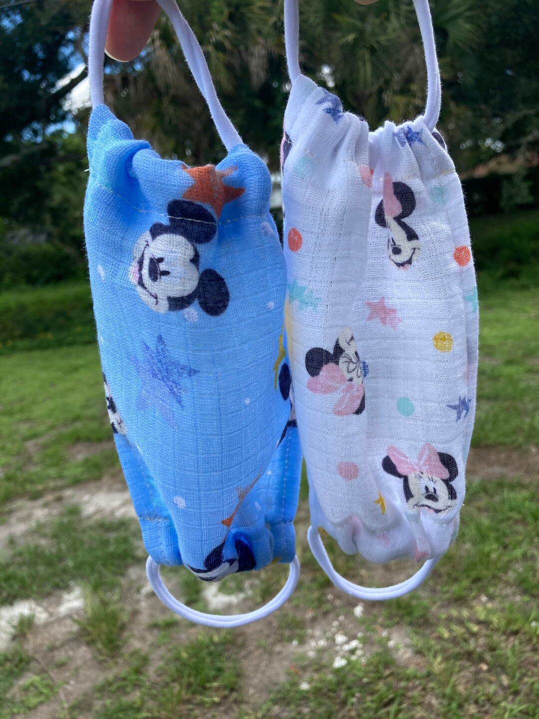 Mickey/ Minnie/ Adult, Junior, Kids, Toddler Face Mask/ Gauze, Single ...