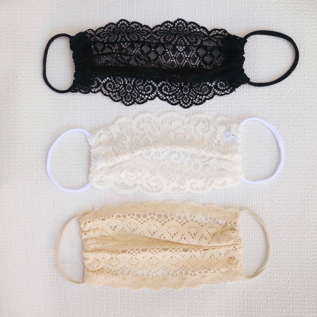 Lace Face Mask/ Single Layer/ Adult, Junior/adjustable/ Breathable ...