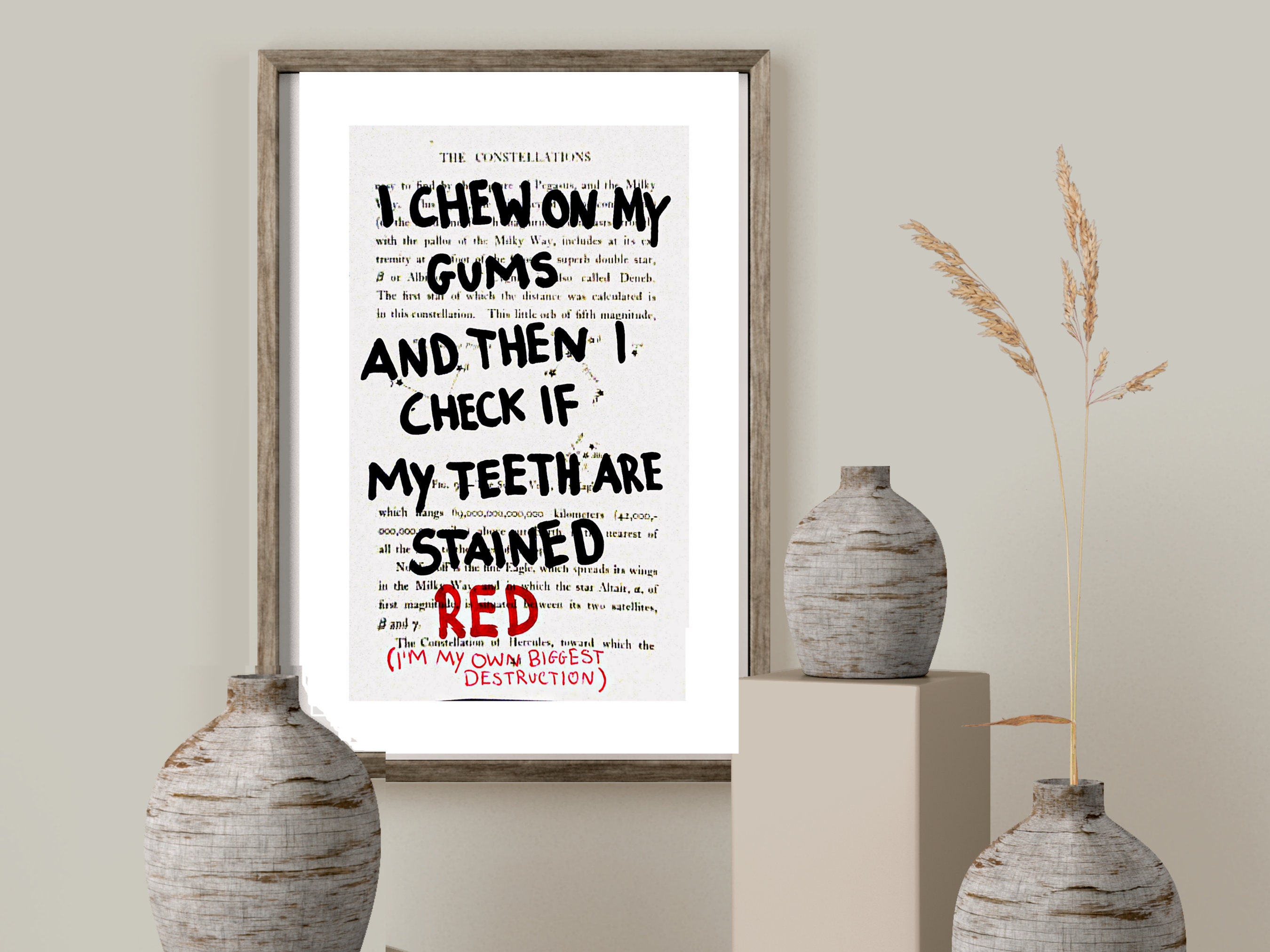 Bleeding Red Poetry Print Collage Poetry, Digital Poetry Print, M.k ...