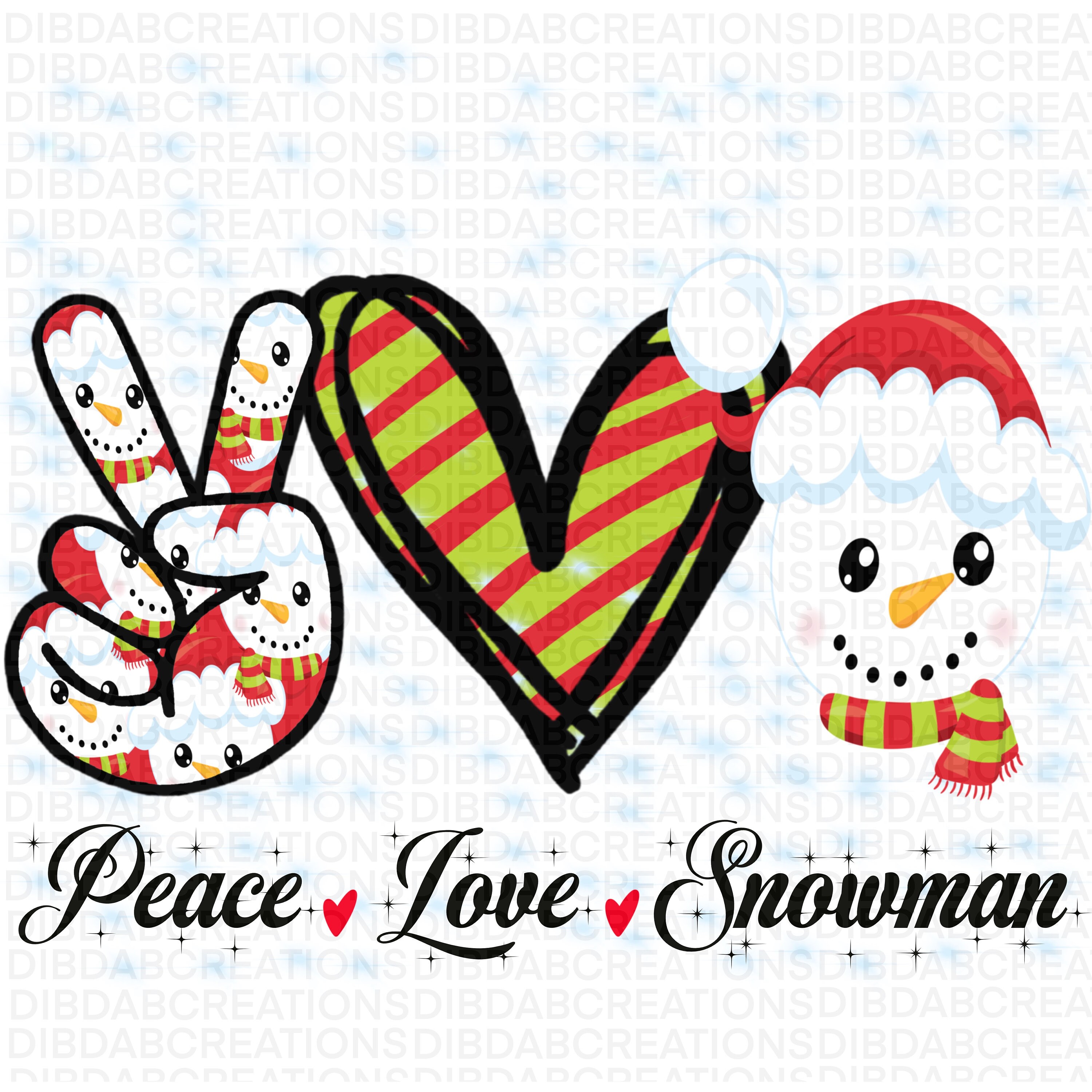 Peace Love Snowman Png, Sublimation Png, Peace Love Png, Sublimation ...