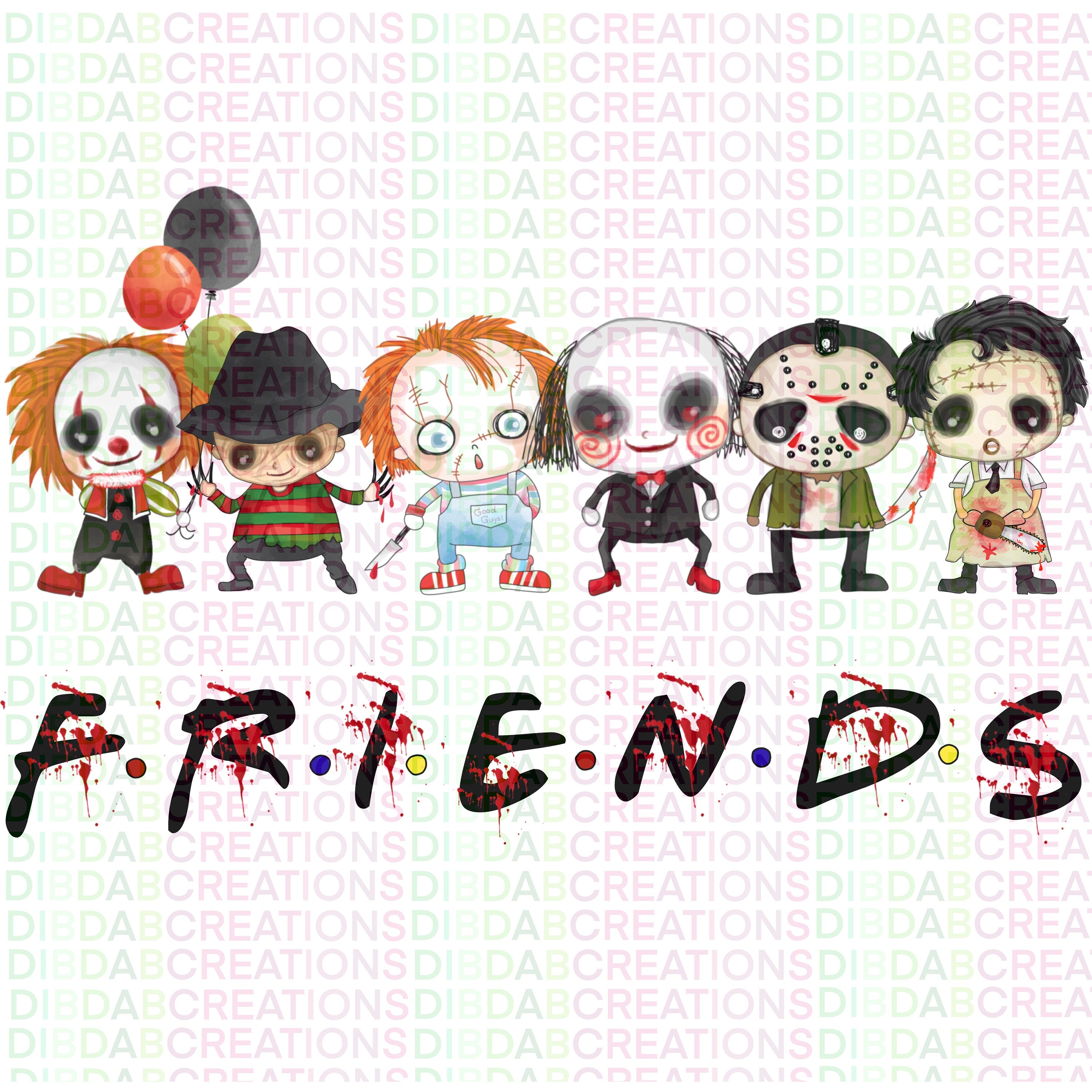 Halloween Horror Friends, Png Digital Download,sublimation File, Png - Etsy