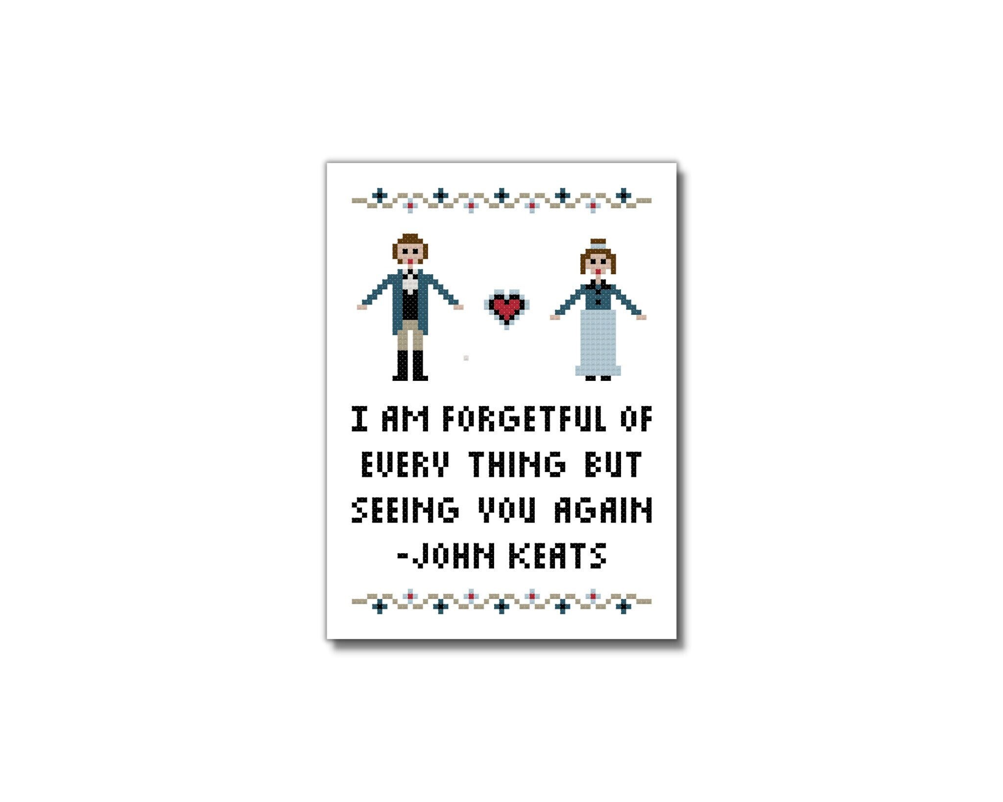 Love Letter, Poetry, Cross Stitch Pattern, PDF File, John Keats, Poet ...