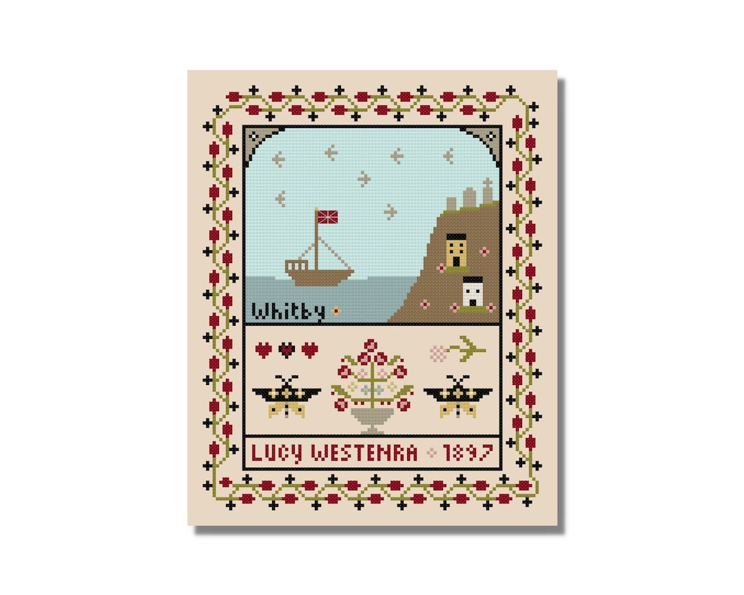 Dracula Sampler, Vampires, Cross Stitch Pattern, PDF File, Bram Stoker ...