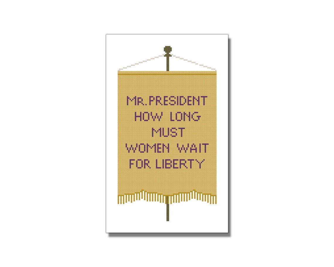 Suffragette Banner, American Women, Cross Stitch Pattern, PDF File ...