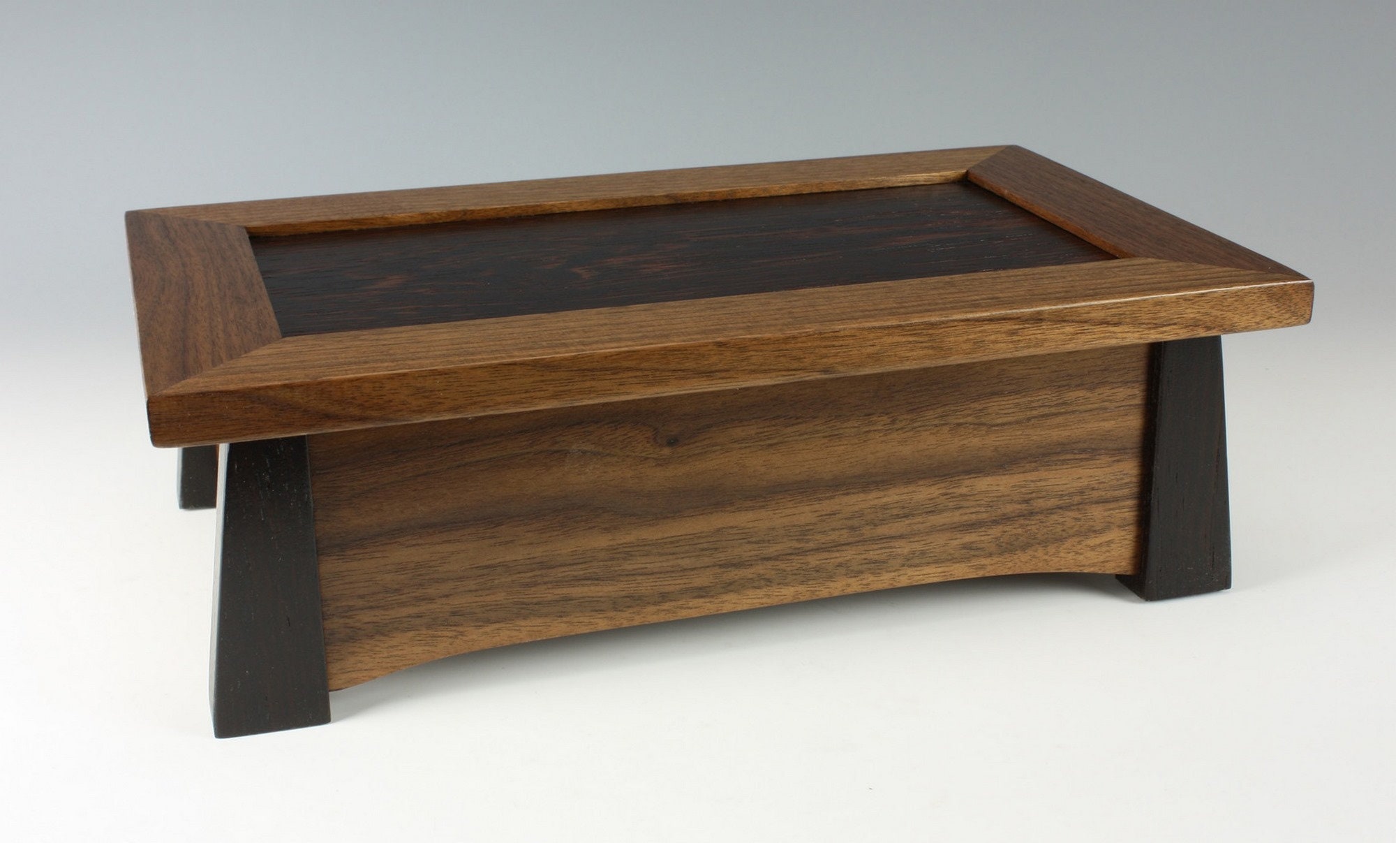 Classic Wooden Multi Purpose Box of Solid Walnut With African Wenge ...