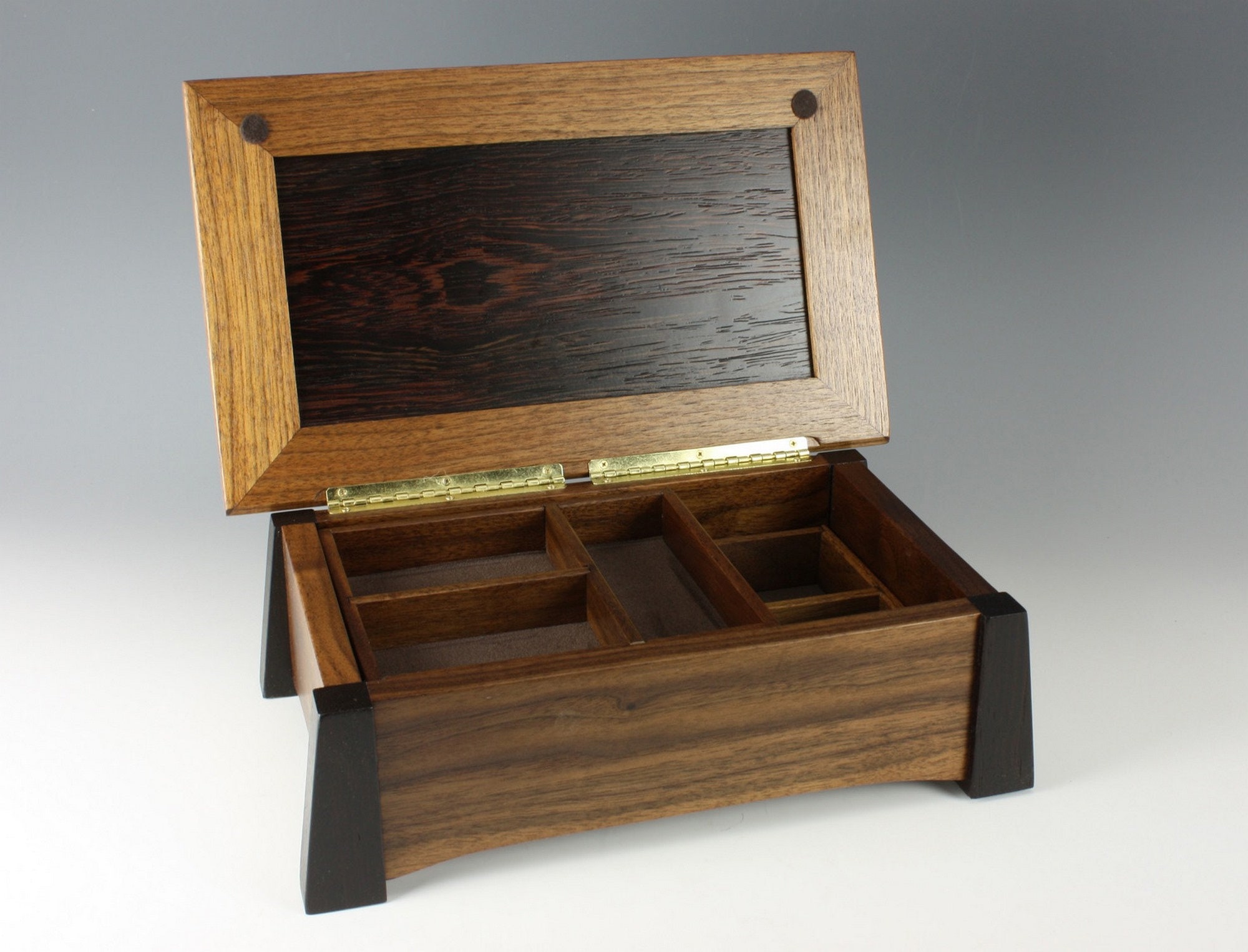 Classic Wooden Multi Purpose Box of Solid Walnut With African - Etsy