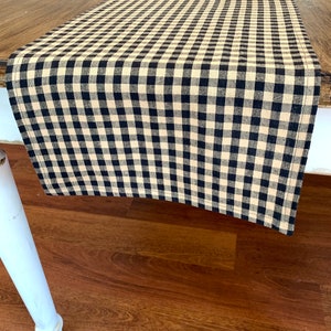 Tan & Black Gingham Table Runner/ Table Decor - Etsy