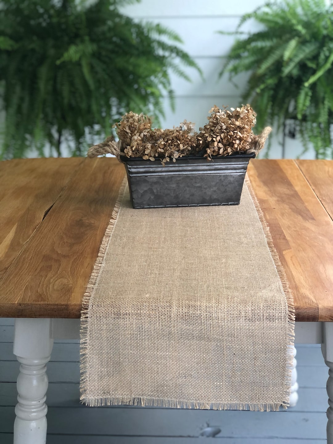 Natural Burlap Table Runner | Farmhouse Decor | Wedding Decor ...