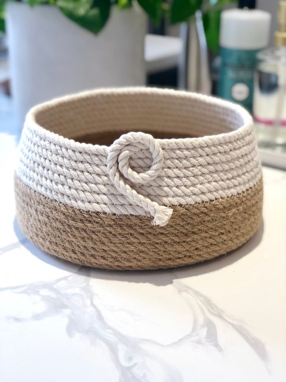 Cream & Natural Rope Bowl Rope Basket Jute Rope Bowl - Etsy