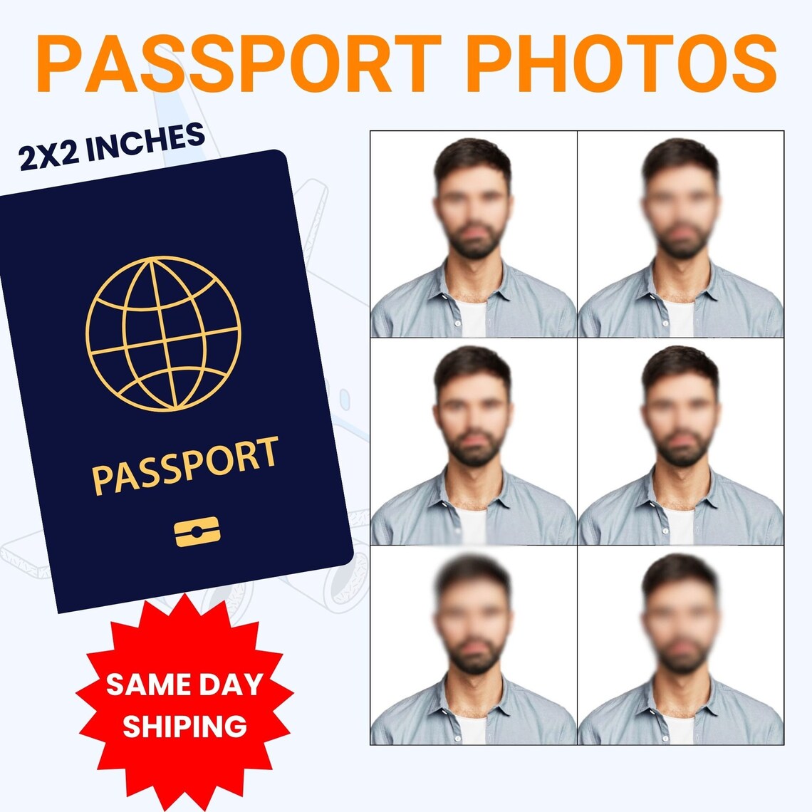 PRINTS - US Passport Photos 2x2 Inch, Pre-cut Passport Photos, VISA ...