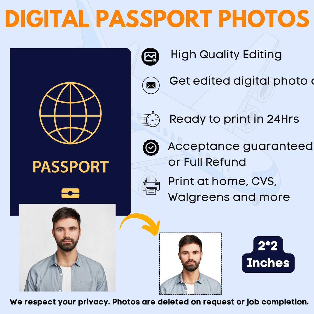 DIGITAL 2 US Passport Photos, Visa Photos, Citizenship Photos, Size 2x2 ...