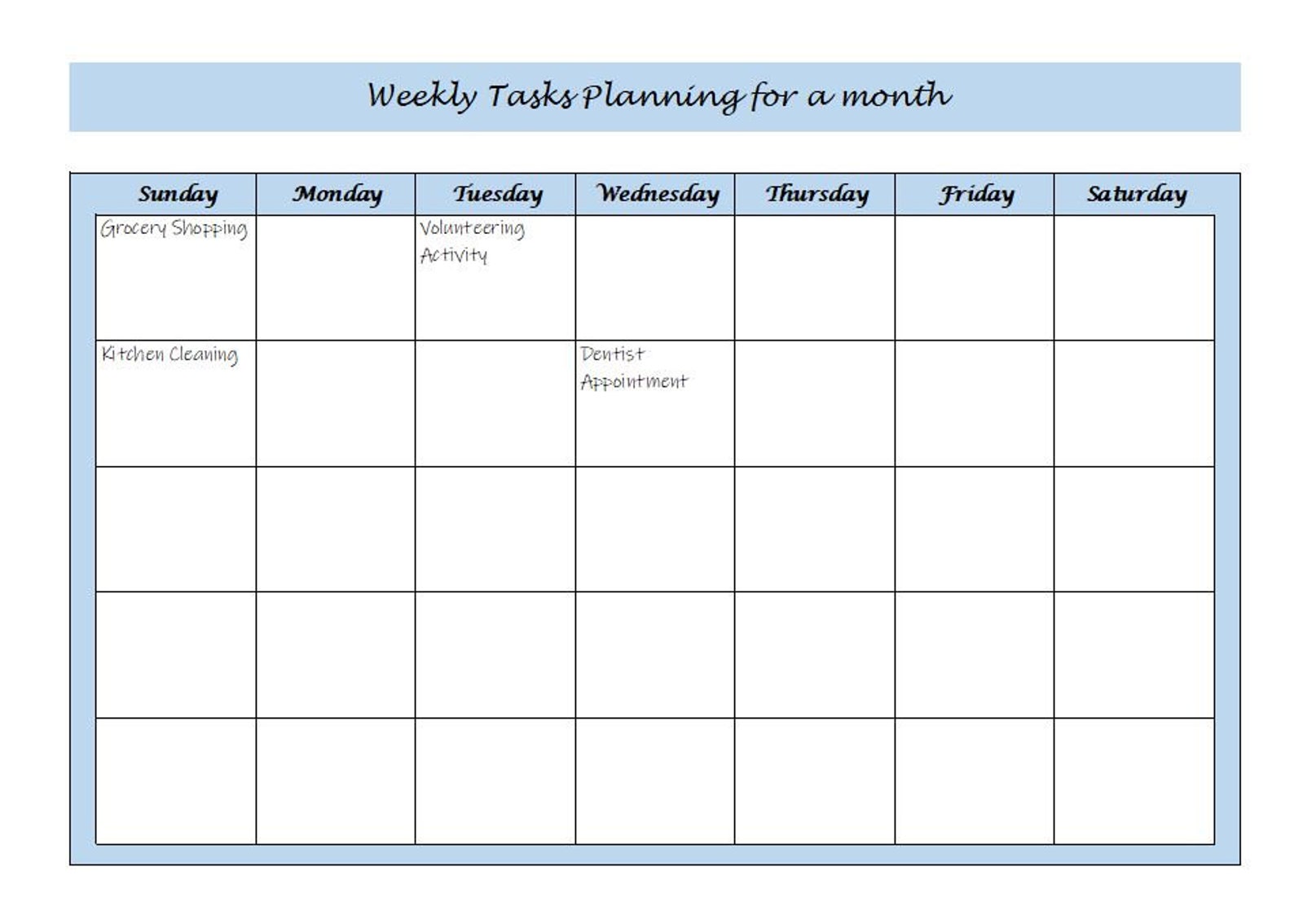 Monthly Planner | Week and Month Planner | Task Manager | Blank Monthly ...
