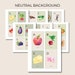 Watercolor ABC Food Flashcard Printable Montessori Material Toddler ...