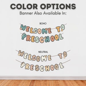 Welcome to Preschool Banner: Boho, Neutral, Rainbow Styles (PDF) - Etsy