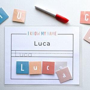 Custom Name Learning Mat | Preschool Dry Erase Name Practice ...