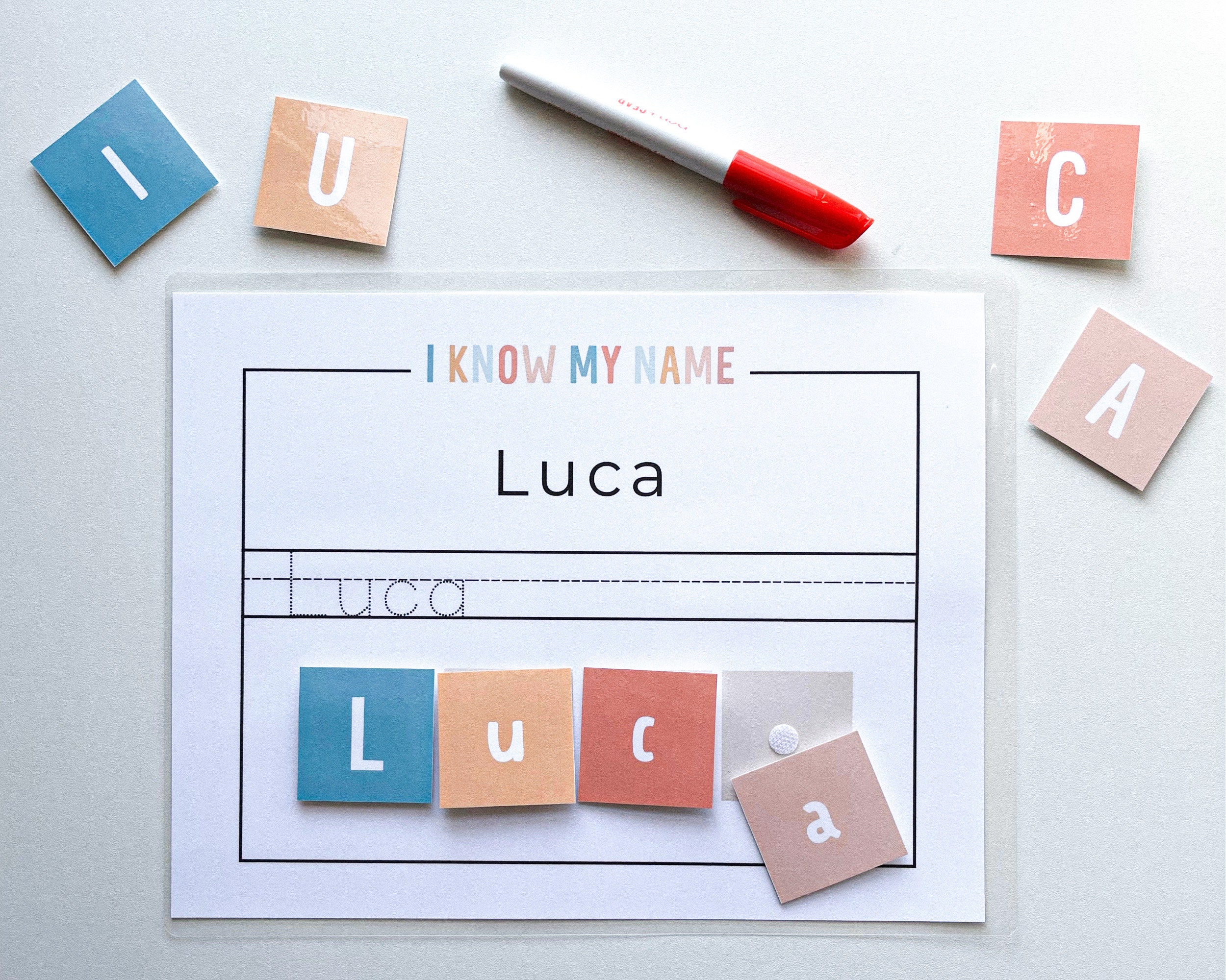 Custom Name Learning Mat | Preschool Dry Erase Name Practice ...