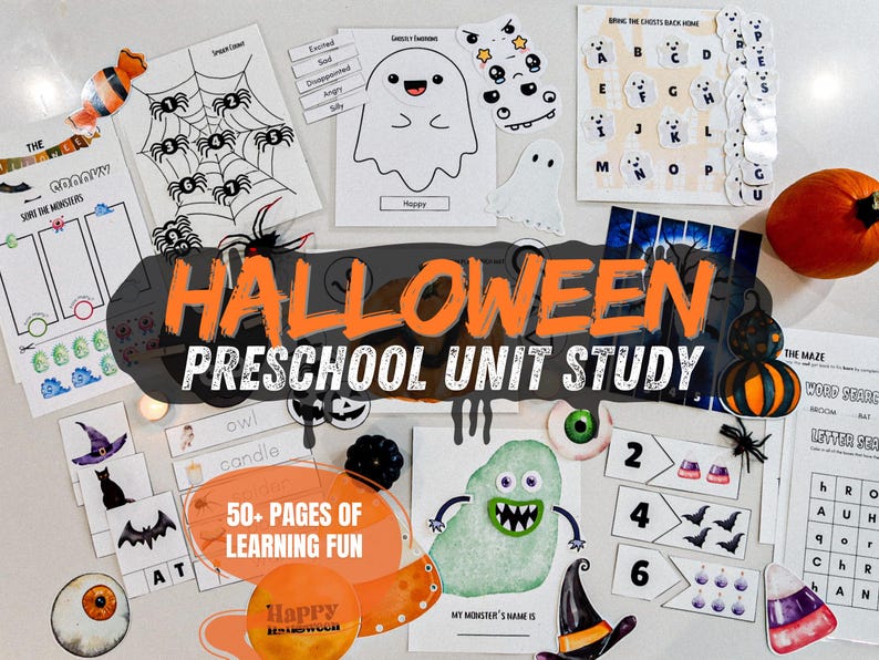 Halloween Preschool Activities | Halloween Themed Pre-k Unit Study - Etsy