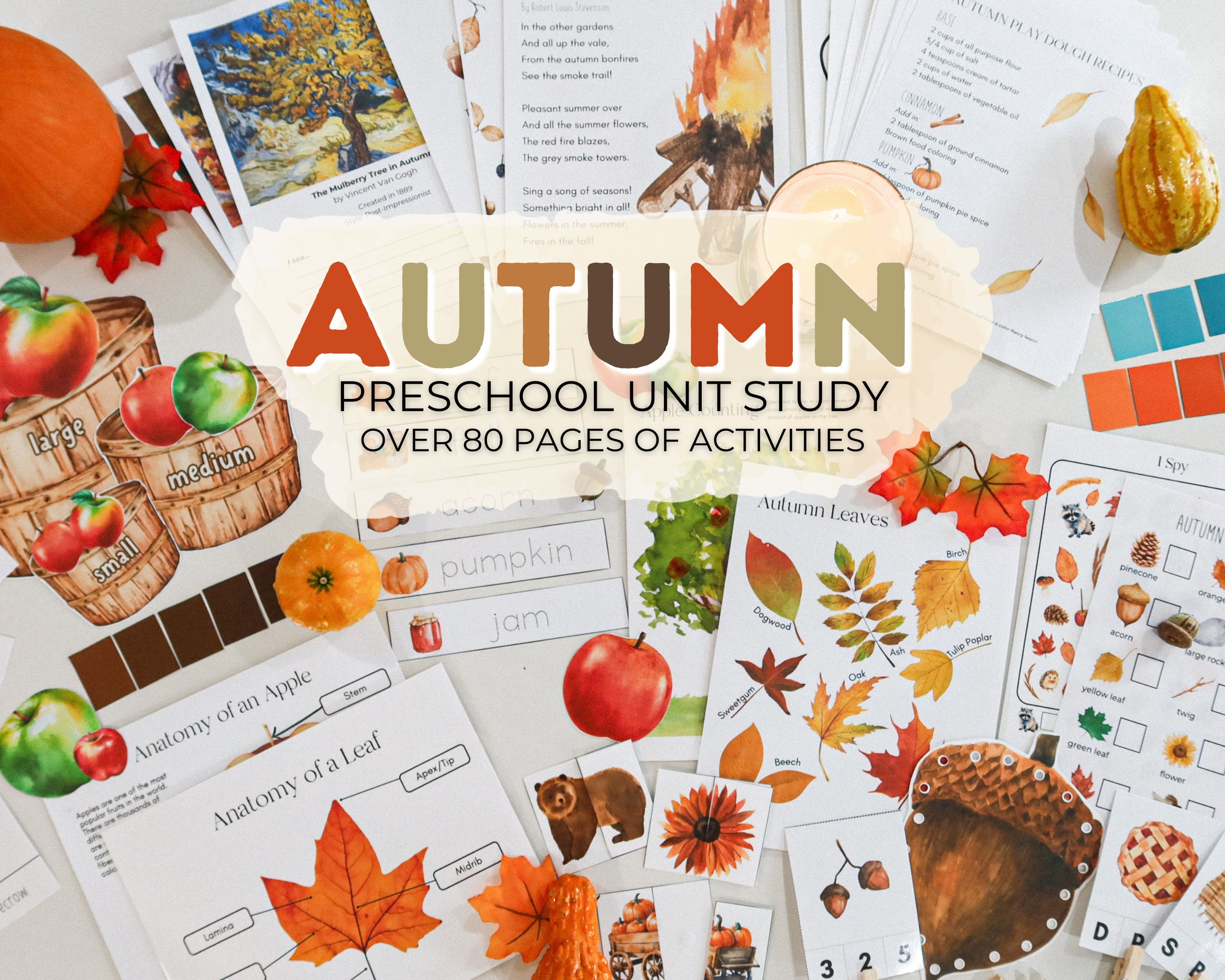 Autumn Preschool Unit Study | Fall Pre-k Printable Curriculum, Autumn ...